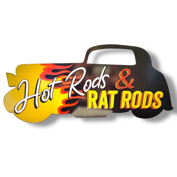 Wall Decor | Hot Rods Rat Rods Metal Sign Wall Decor Vintage Style Man ...